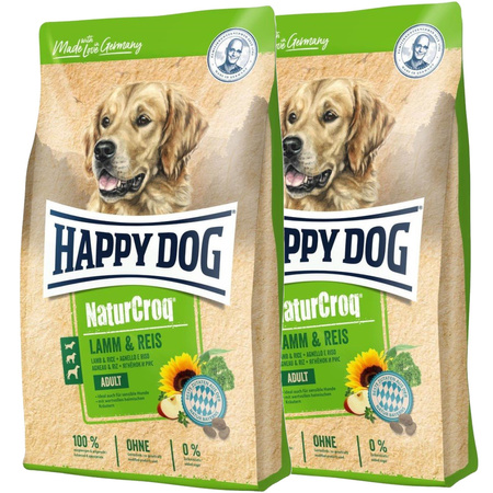 Happy Dog Adult NaturCroq z Jagnięciną i Ryżem 2x15kg Sucha Karma Dla ...