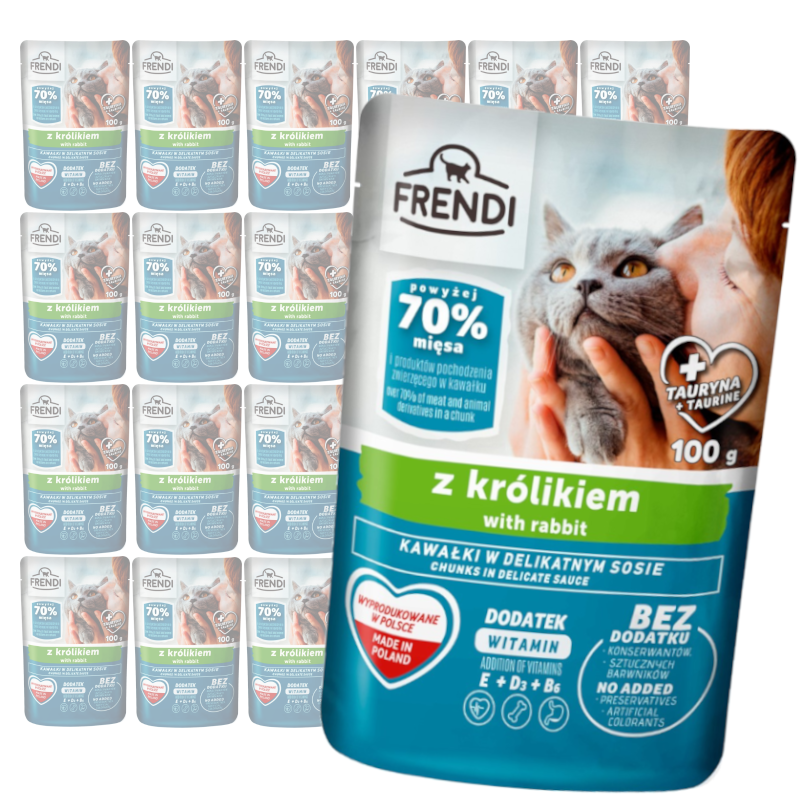 Frendi 24x100g Mokra Karma Dla Dorosłego Kota Kawałki w Sosie Z Królikiem na Unizoo.pl