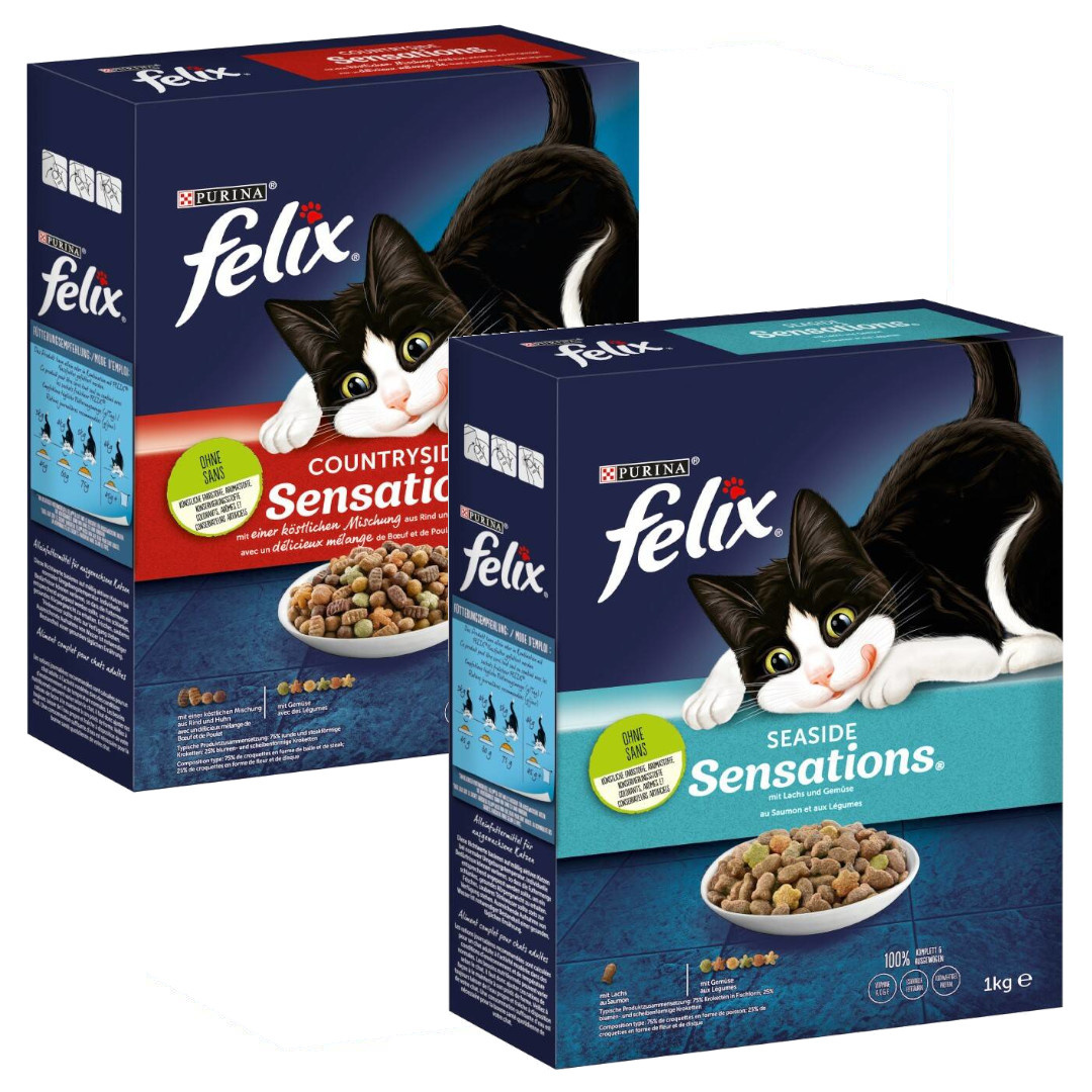 Purina Felix Countryside Seaside Sensations Sucha Karma Dla Kota Mix ...