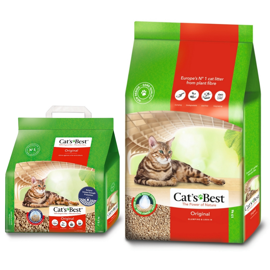 Cat's Best Original 30L + 5L Żwirek Drewniany Dla Kota Zbrylający i ...