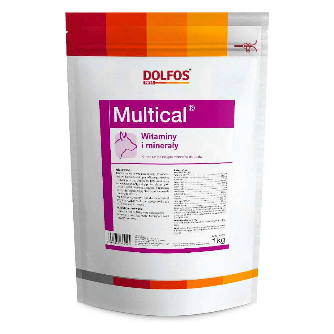 DOLFOS Multical Witaminy Mikro I Makroelementy Dla Psa Na Witalność I Kondycję 1kg Proszek na ...