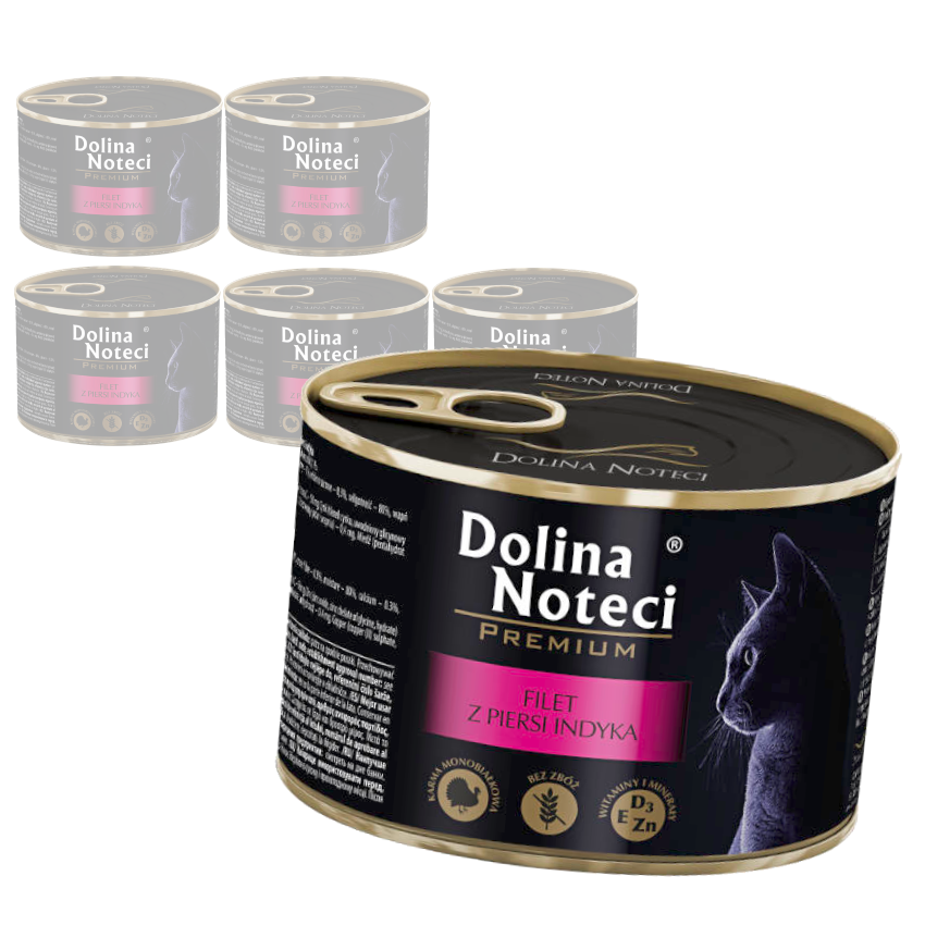 Dolina Noteci Premium Mokra Karma Dla Kota Filet Z Piersi Indyka 6x185g na Unizoo.pl