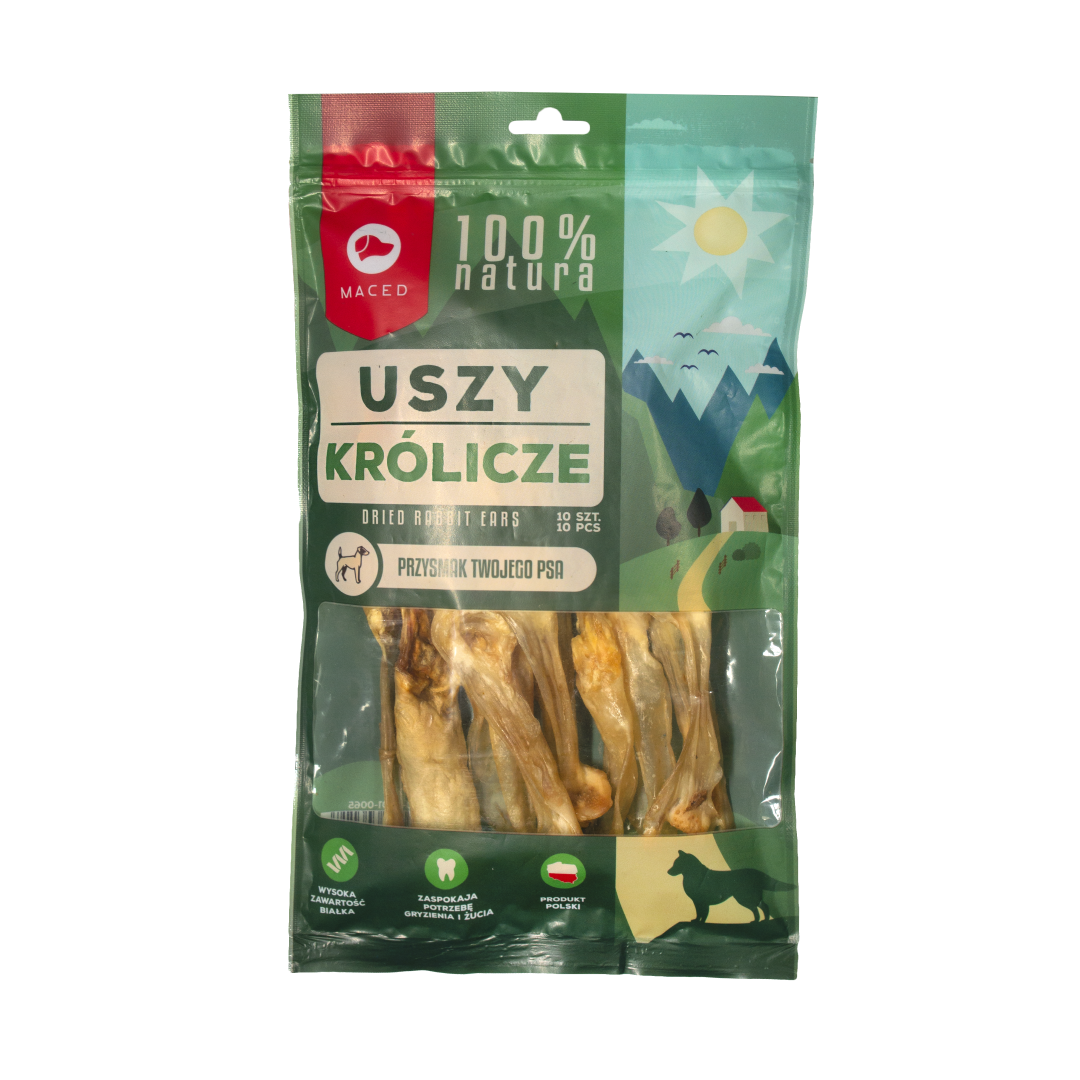 MACED Suszone Uszy Królicze Przysmak dla Psa (10szt) 60g na Unizoo.pl