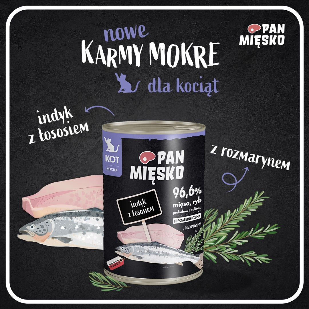 Pan Mięsko Indyk Z Łososiem I Kurczak Z Cielęciną 24x400g Mokra Karma ...