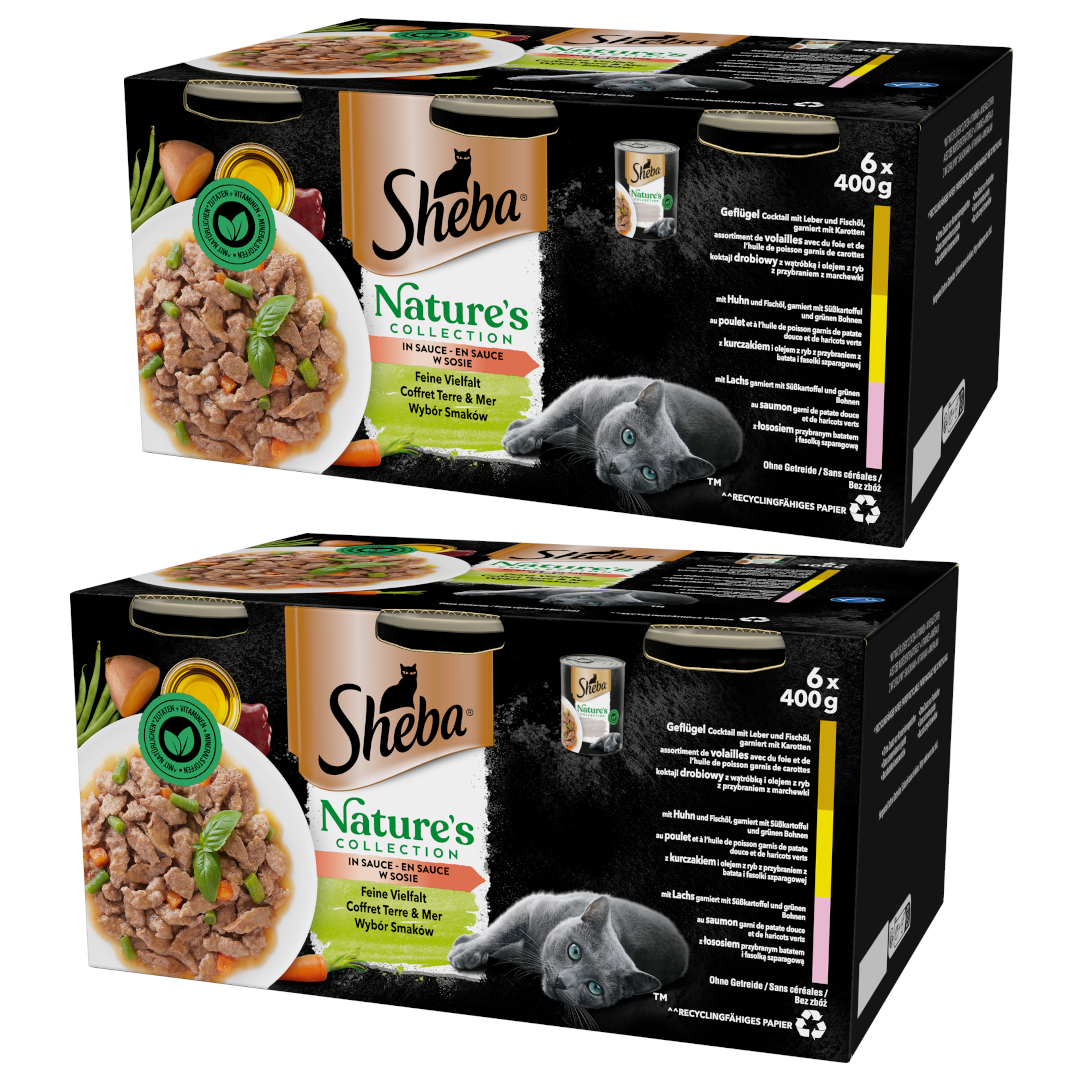 Sheba Wybór Smaków w Sosie Puszka 12x400g Nature's Collection Mokra Karma Dla Dorosłych Kotów na ...